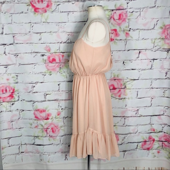 Marchesa | Dresses | Marchesa Rose Blush Pink Sundress W Ruffle Hem ...